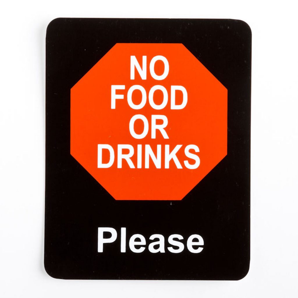 No Food or Drink, Please Sign |A&B Store Fixtures