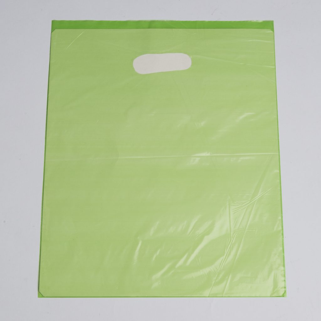 Light Green Plastic Shopping Bags - Medium | A&B Store Fixtures